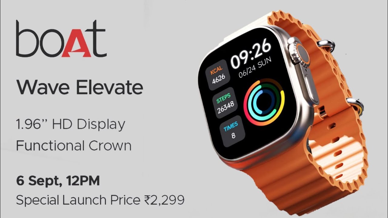 Boat Wave Elevate Smartwatch | 1.96" HD Display | BT Calling | 50 ...