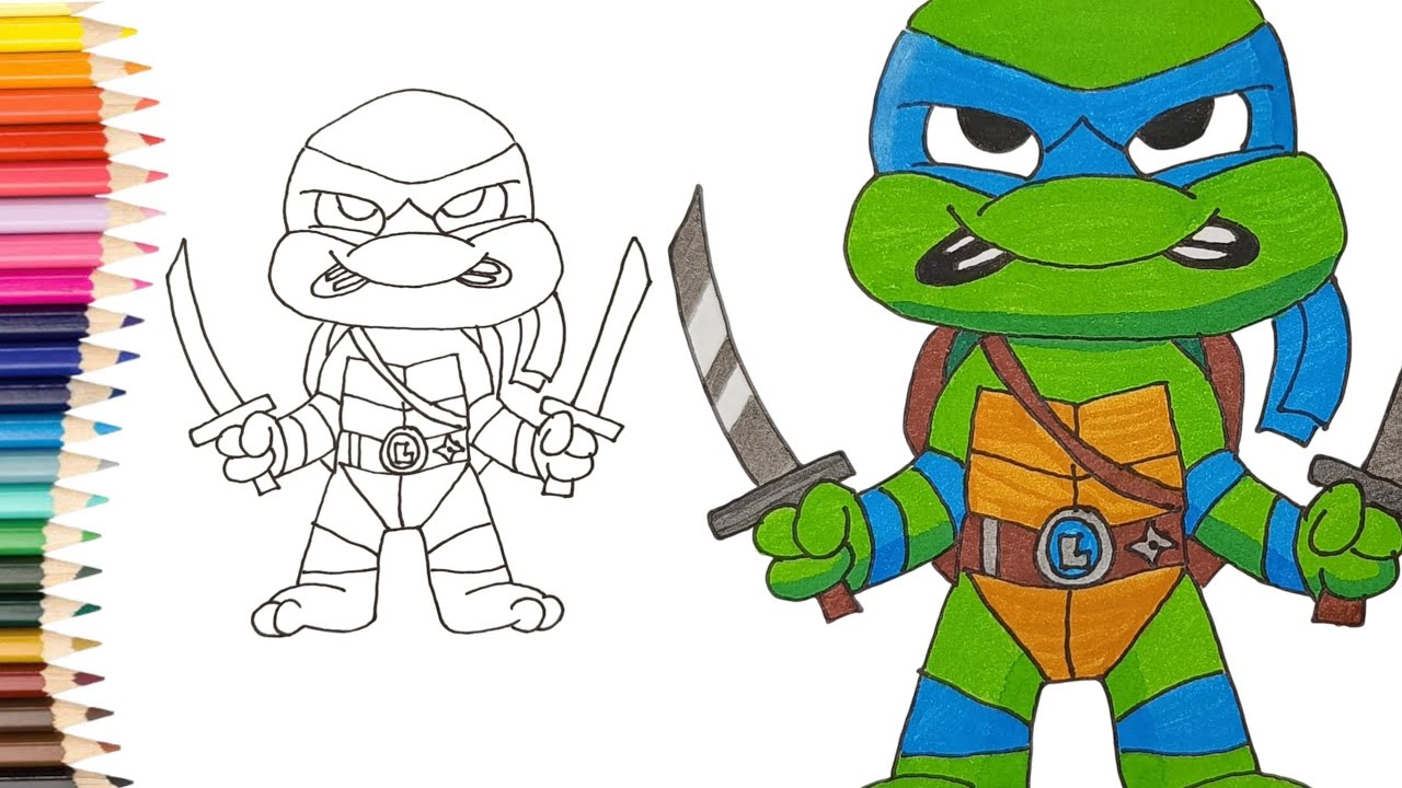 How To Draw Leonardo / Teenage Mutant Ninja Turtles drawing/Easy ...
