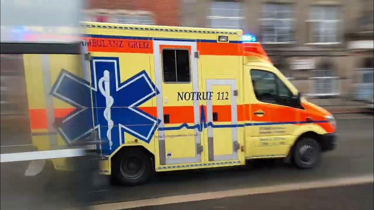 🚨2×R-RTW+2× RTW 1 Rettungsambulanz Greiz auf Einsatzfahrt - YouTube