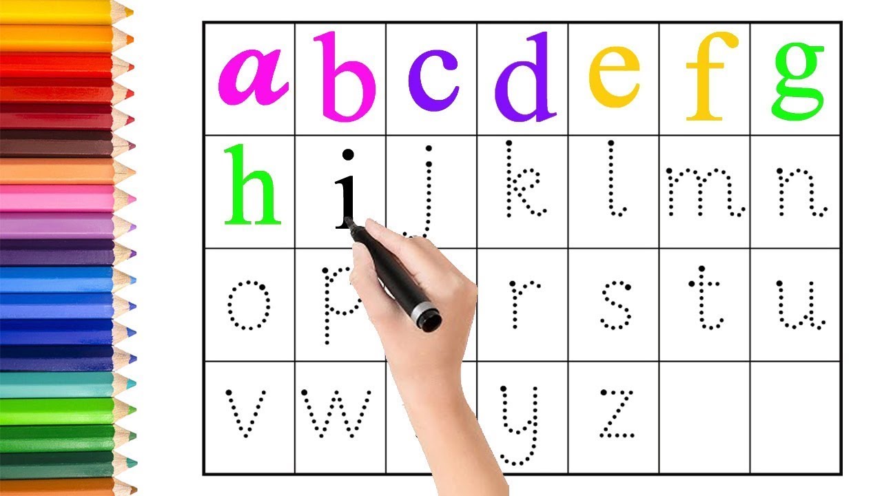 ABCD Learning Alphabets Lowercase with Bright colors | ABCD for Kids ...