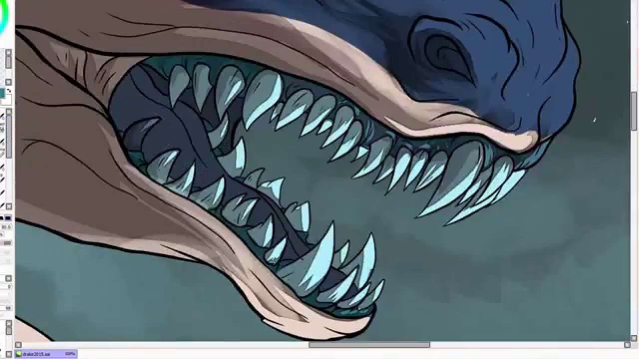 Dragon - Speedpaint SAI - YouTube