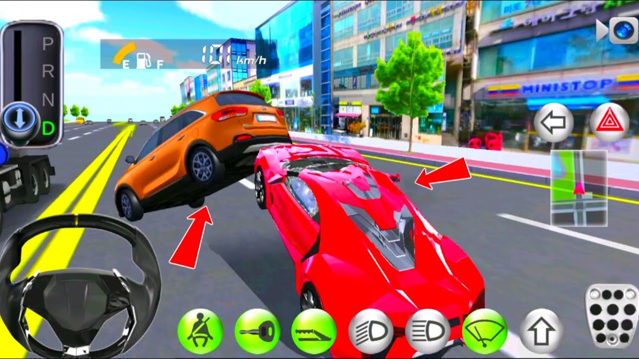 Red car accident at medium speed || 3D Driving Class Simulator || 3D ...