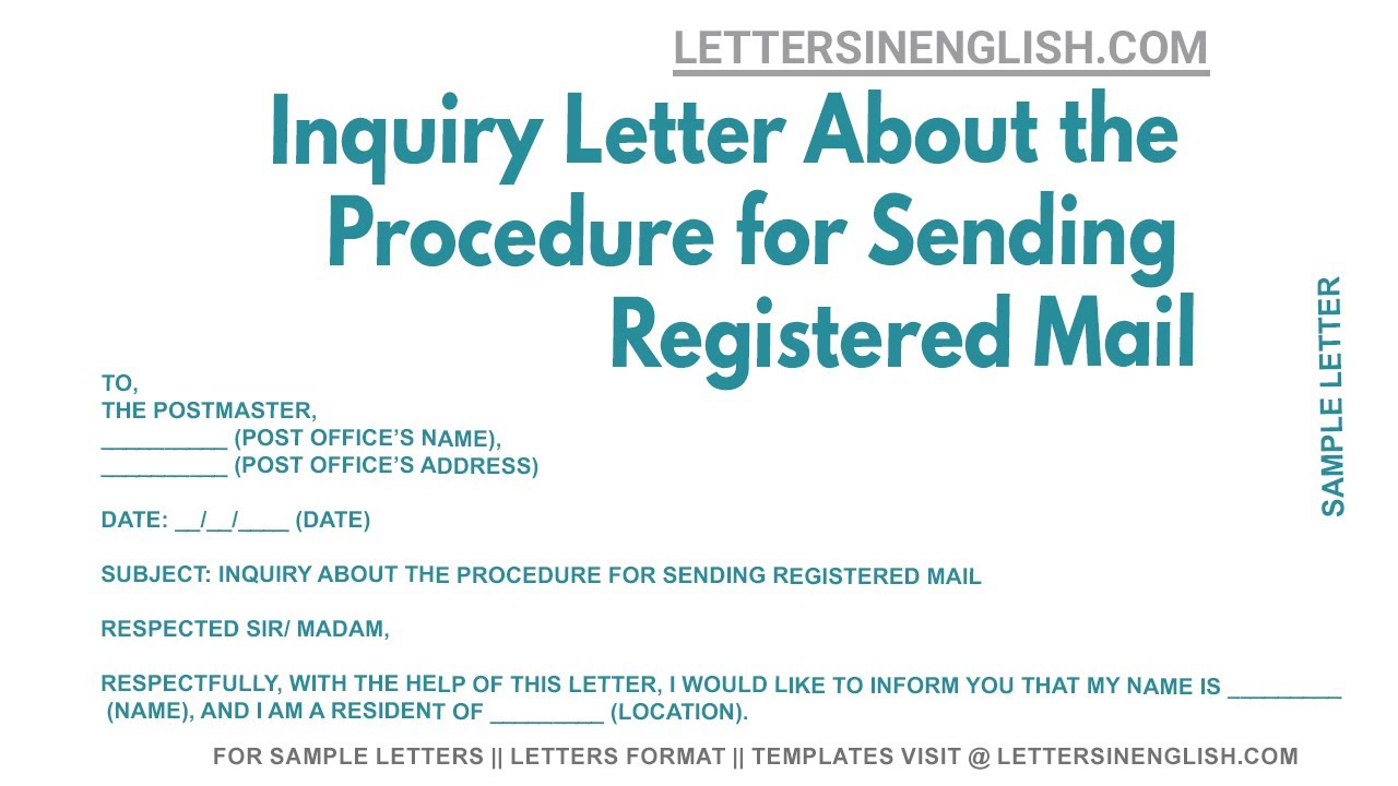 Inquiry Letter About the Procedure for Sending Registered Mail - YouTube