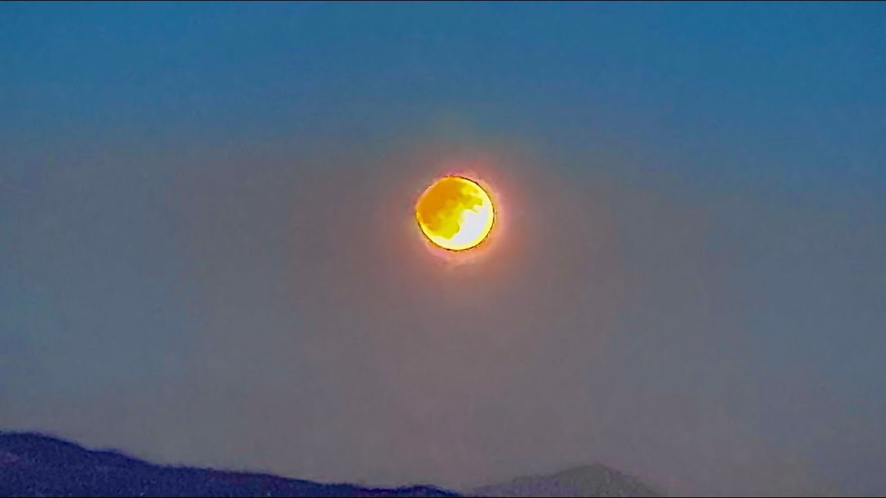 Night Ride during the Harvest Super Moon Partial Eclipse riding Down ...