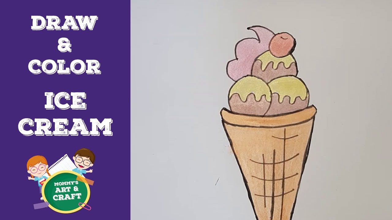 Learn to draw ice cream for kids - YouTube