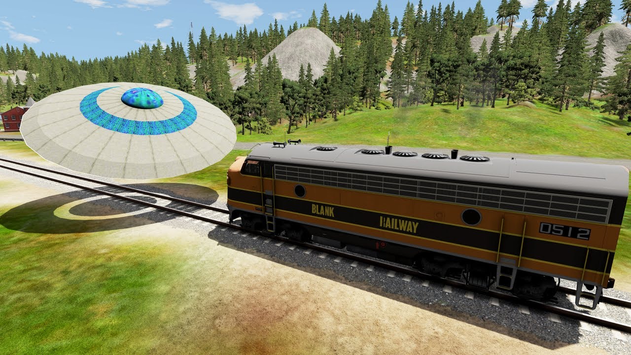 Train vs UFO | BeamNG Drive - YouTube