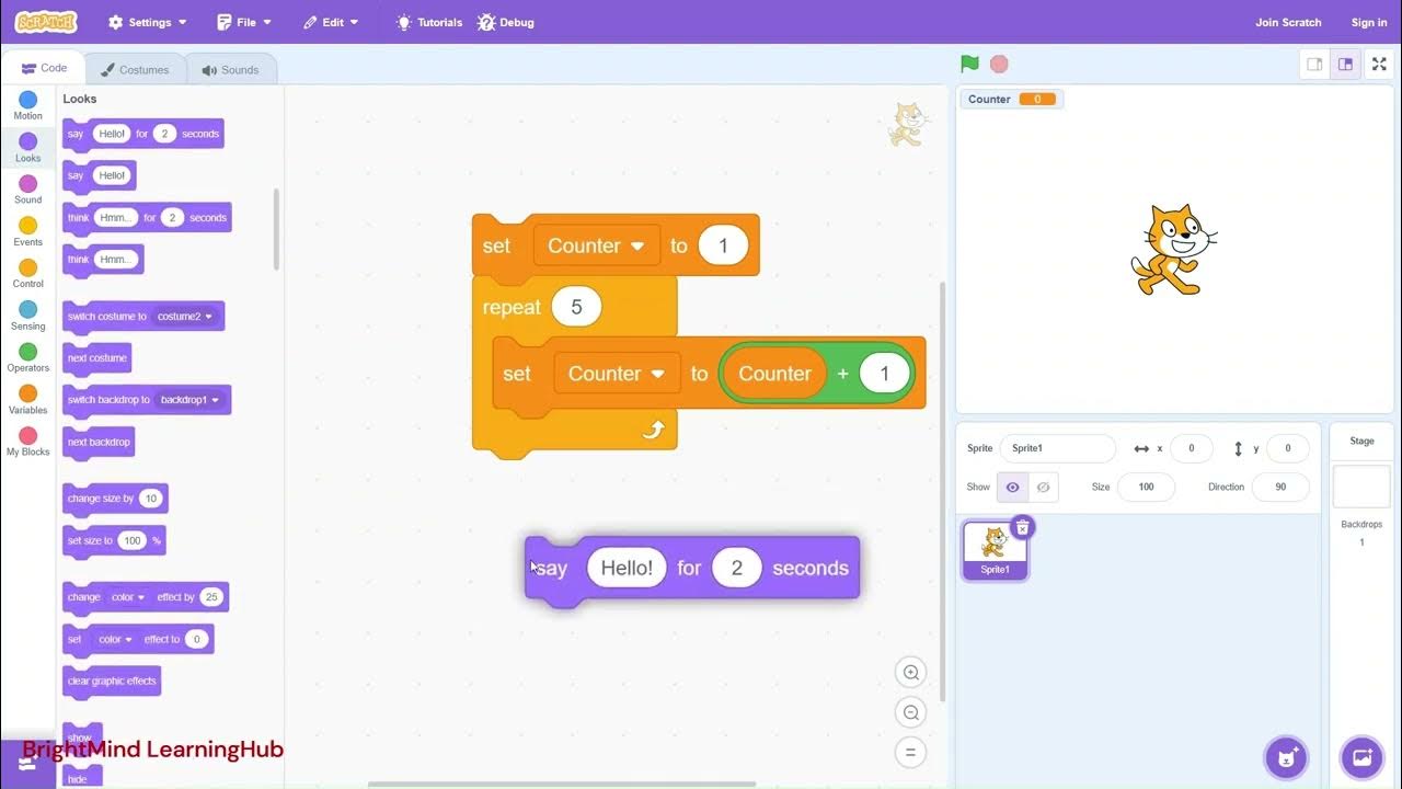 Learn Scratch Repeat Block: Count from 1 to 5 with Ease! | Scratch for ...