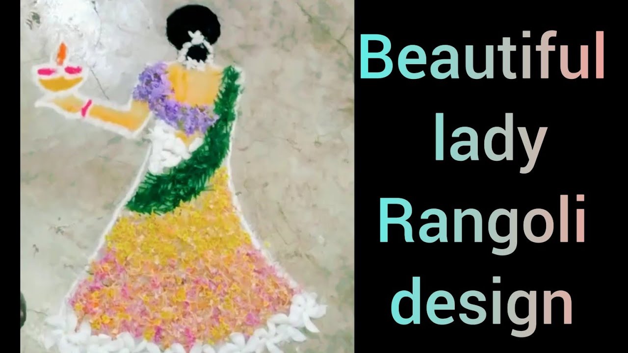 Beautiful Lady Rangoli Designs for Festival Rangoli - YouTube