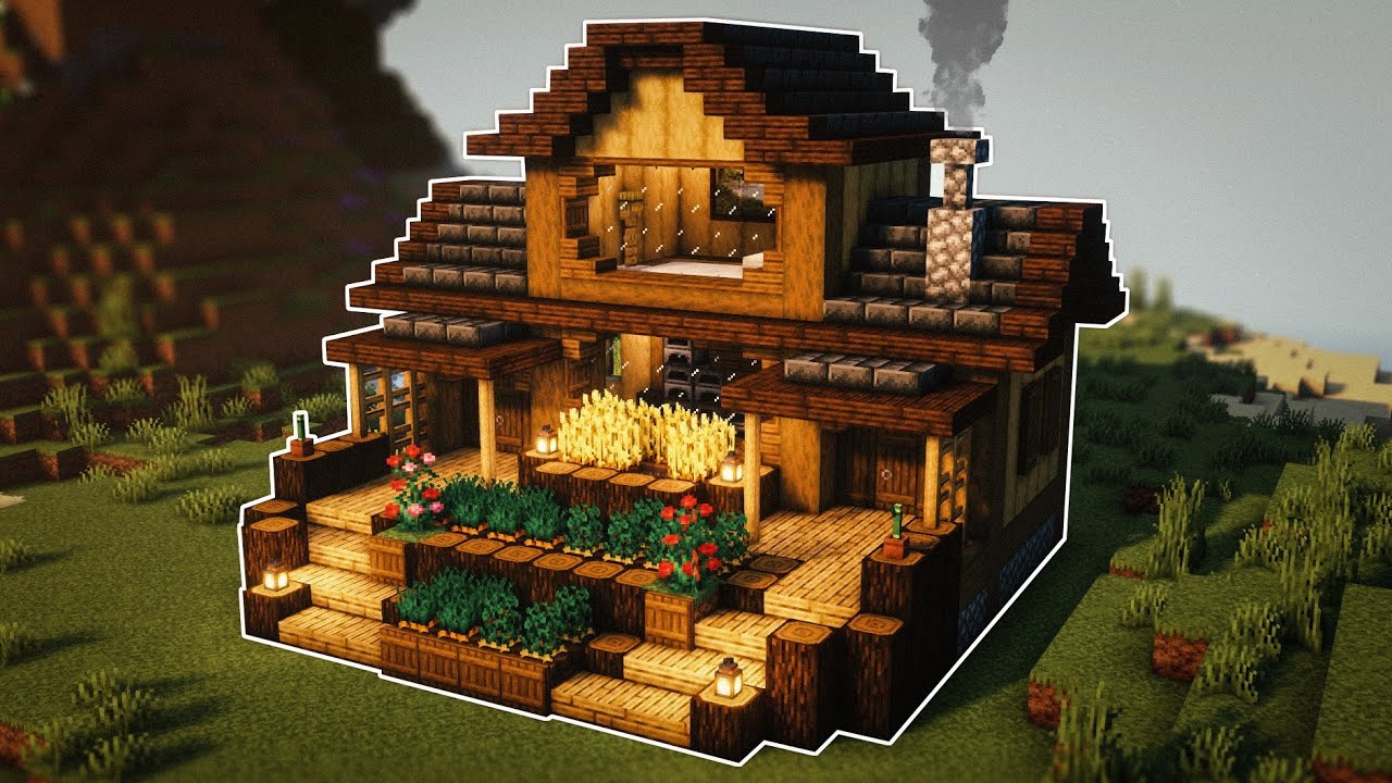 Minecraft How To Build A Survival FarmHouse | Tutorial - YouTube