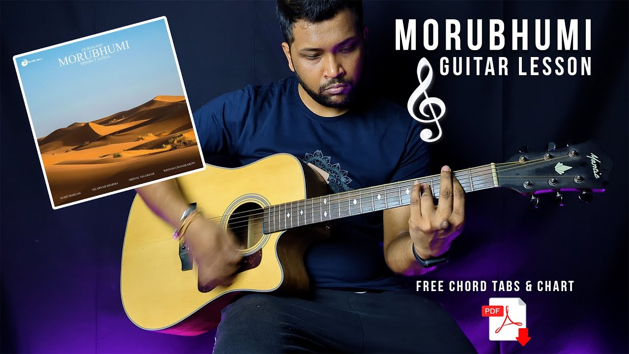 Morubhumi (Bishrut Saikia) - Guitar Lesson (With Solo) | Free Tabs And ...