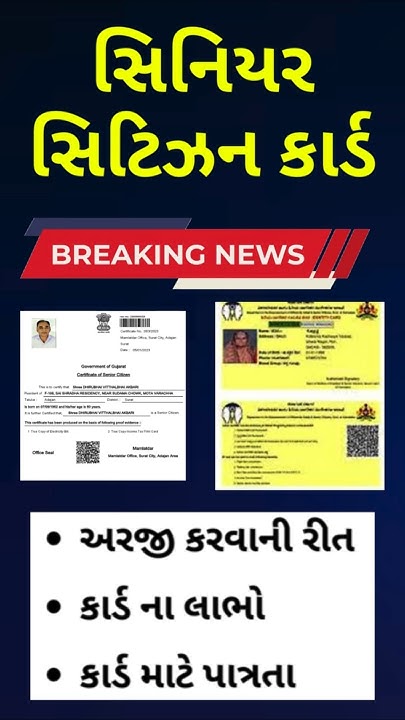 સિનિયર સિટીઝન કાર્ડ ૨૦૨૫ | Senior Citizen Card Application Process 2025 ...