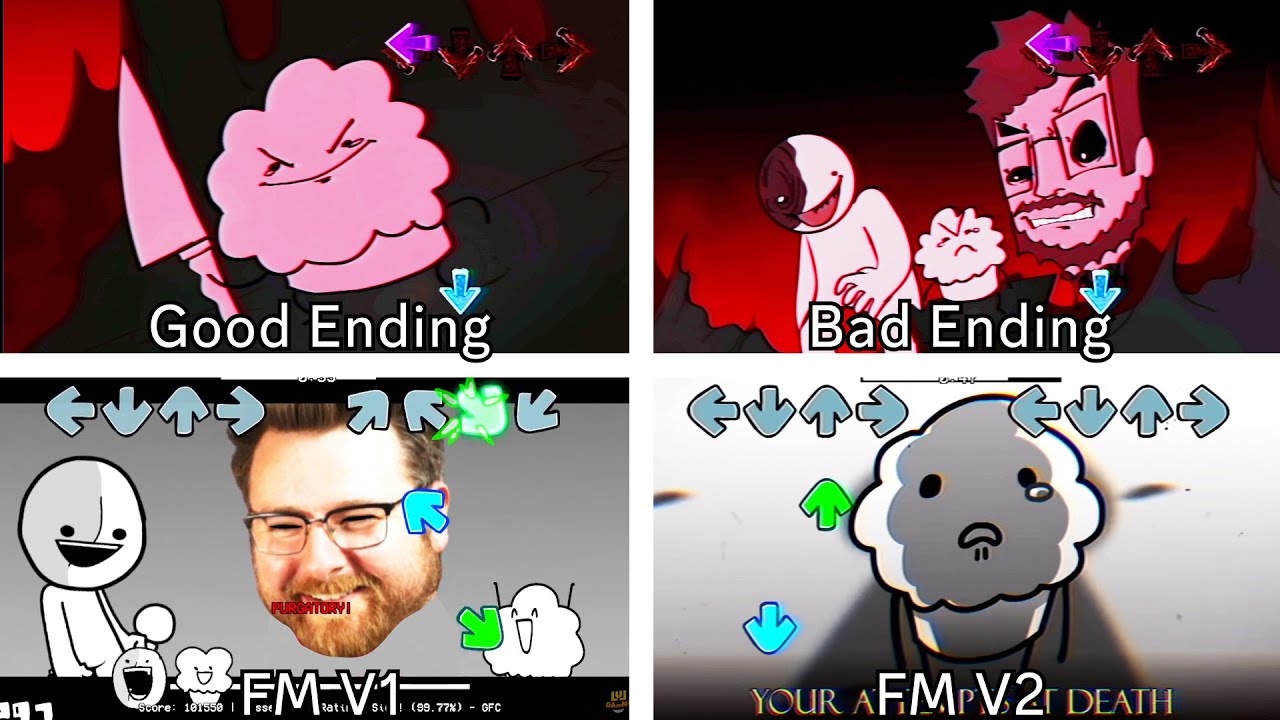 FNF ASDF'S ENDLESS MUFFIN TIME: Fanmade V1 vs V2 vs OFFICIAL - YouTube