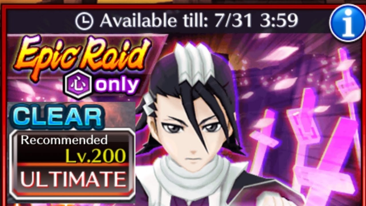 Solo Byakuya Epic Raid Heart only (Ultimate) 4/5 6th Anni Aizen - YouTube