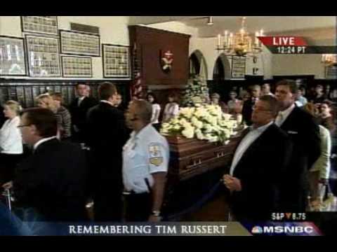 TIM RUSSERT Hundreds Bid Farwell WAKE St. Albans 6-17-08 - YouTube