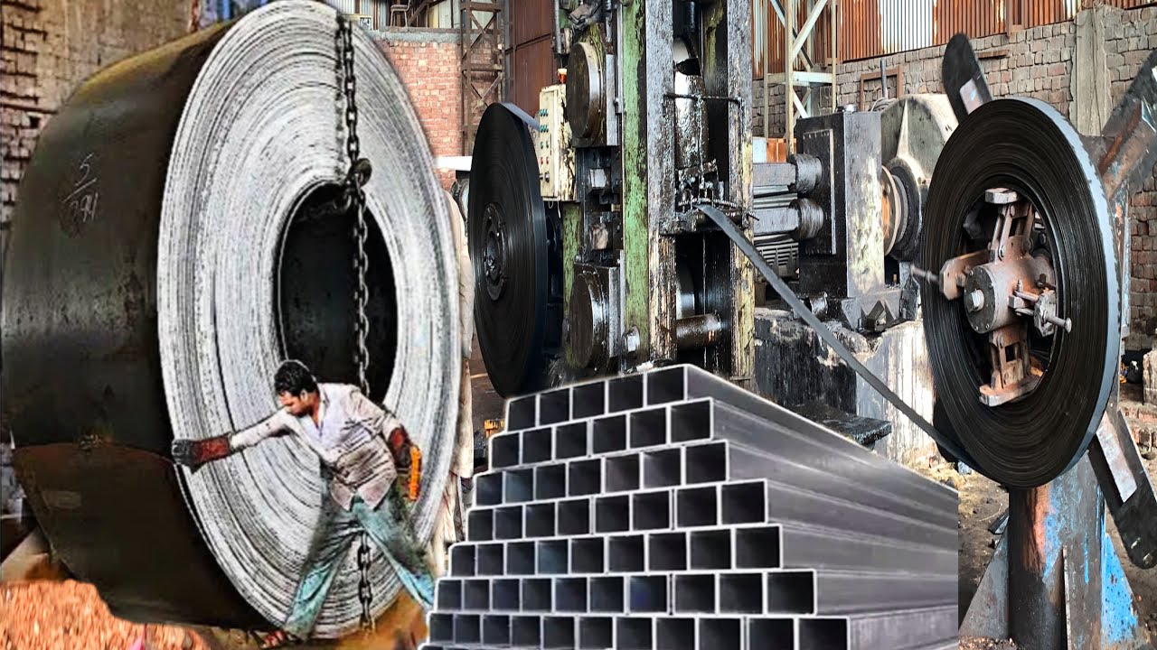 Amazing Manufacturing Process of Square Steel Pipe || How Square Steel ...