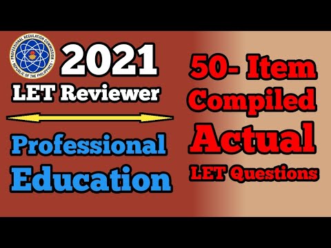 Prof. Ed.|| LET Reviewer for 2021 || Compiled Actual LET Questions ...