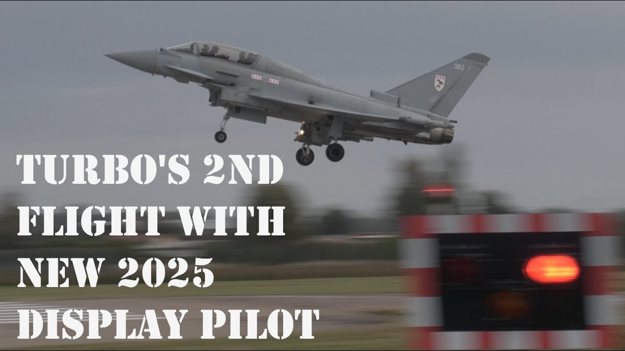 Turbo takes 2 seat T.3 for a spin with the 2025 RAF Typhoon display ...