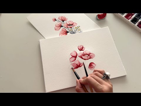 Sulu Boya Gelincik (Röntgen çiçek) yapımı