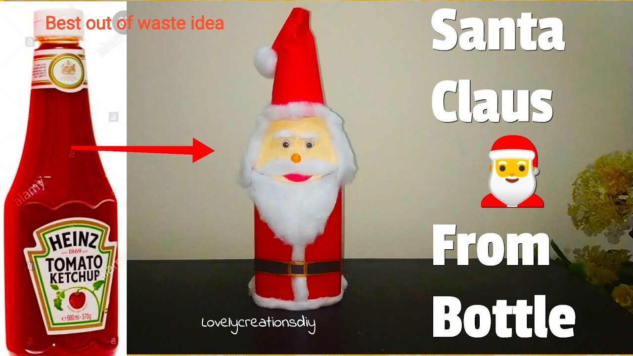 How to make Santa from plastic bottle / easy Santa diy idea for kids ...