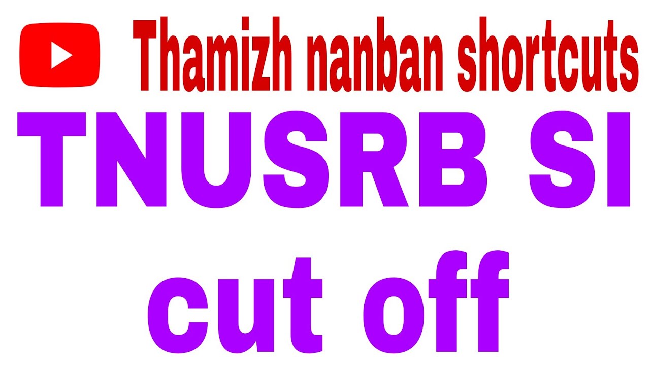 TNUSRB SI cut off mark 2022 - YouTube