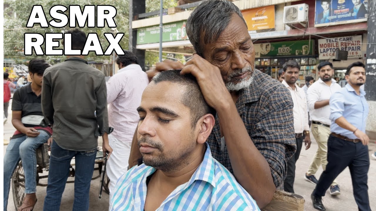 The cosmic massage 💫 | Old Man Amazing Head massage | Indian ASMR ...