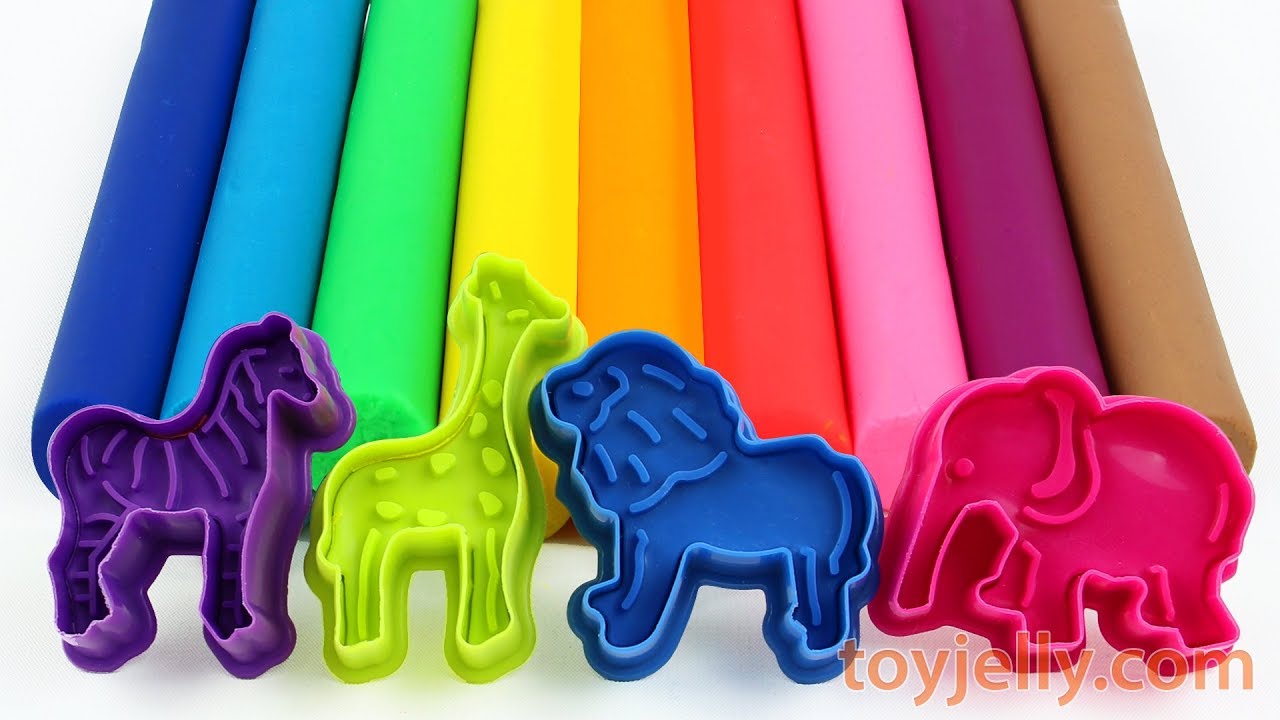 Learn Name of Colors with 9 Color Play Doh Modelling Clays and Wild ...