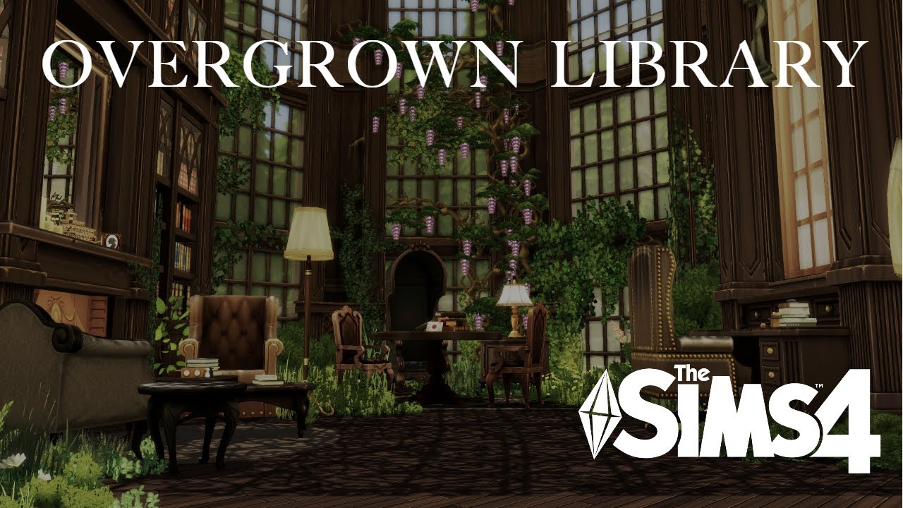 Overgrown Library | No CC | The Sims 4 Speed Build | Dark Academia Sims ...