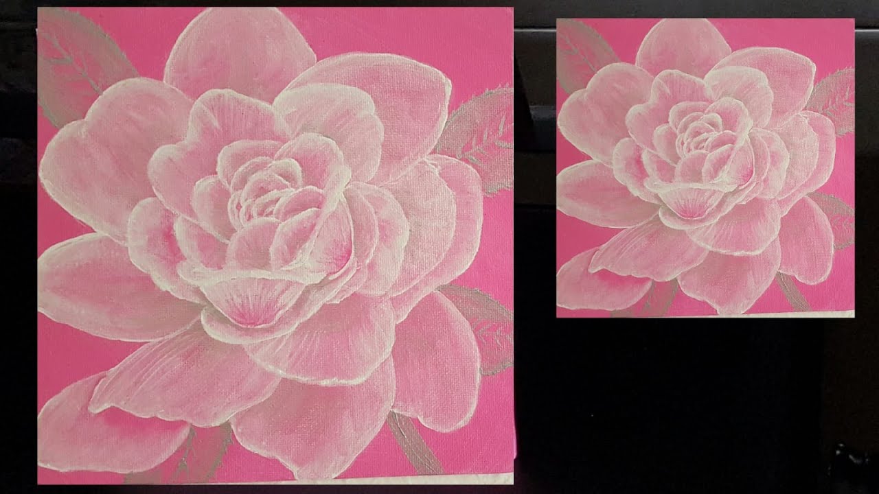 Blumen Rose Malen Acryl Rosa Weiß Silber Anfänger - Flowers Rose ...