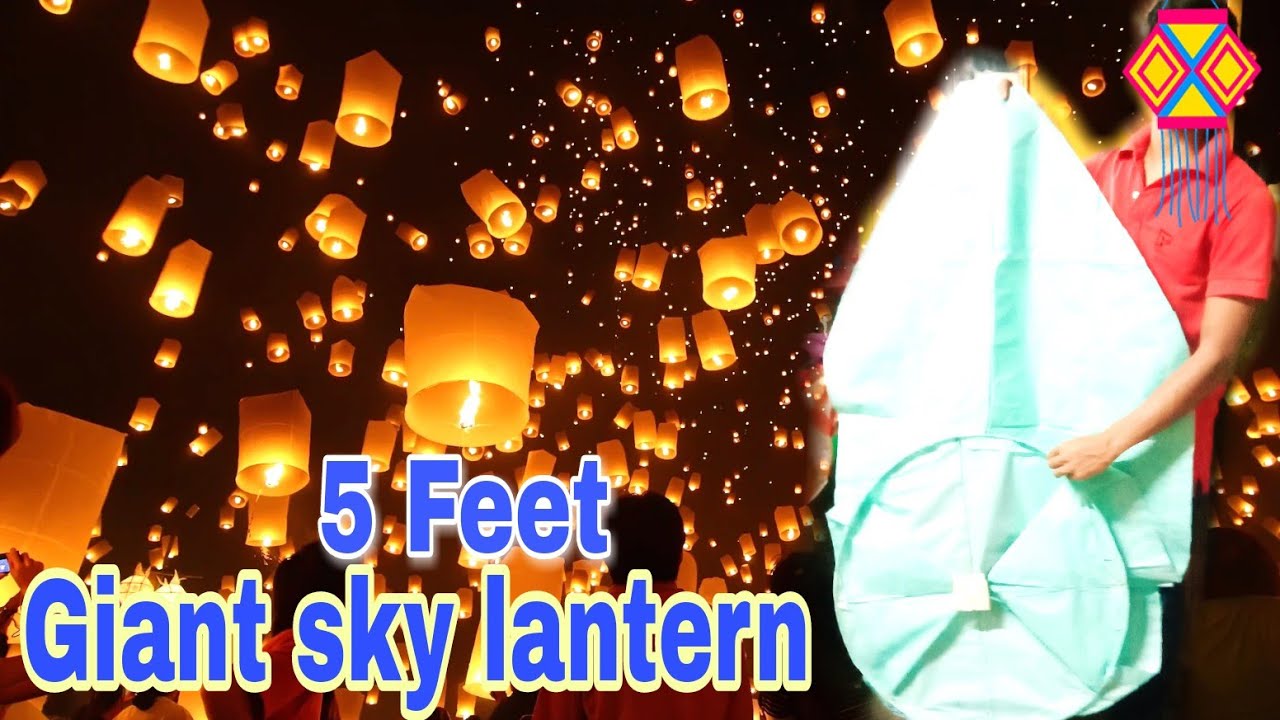 Giant Sky Lantern 5 Feet #diwali#dipawali#fireworks#homemade - YouTube