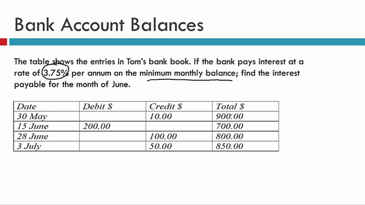 Bank Account Balances - YouTube