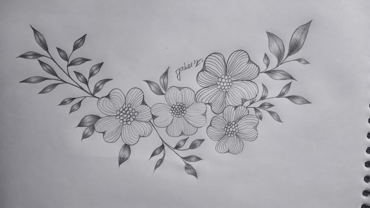 How to draw flowers step by step | pencil drawing | beautiful flowers ...