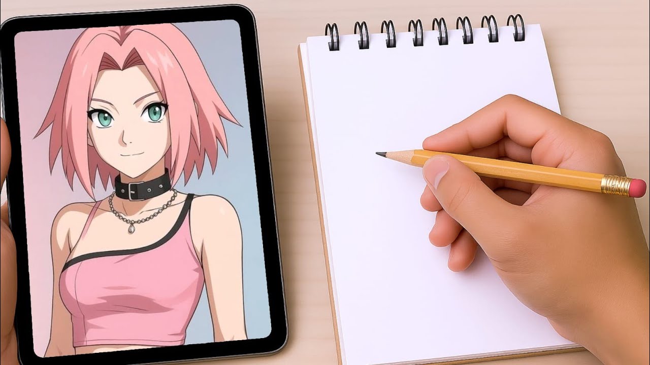How to draw a girl step-by-step. How to draw sakura Haruno easy. Easy ...