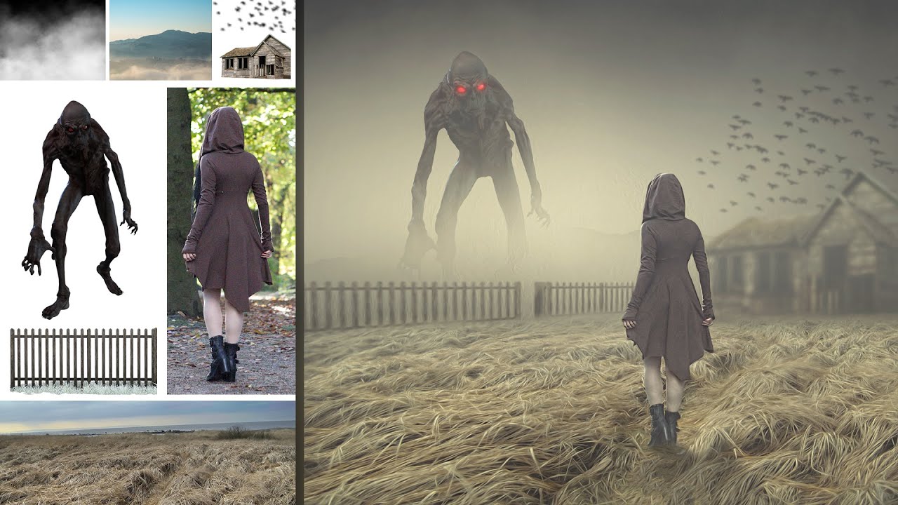 Monster In The Mist - Photo Manipulation Photoshop Tutorial - YouTube