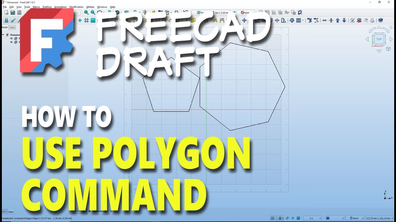 Freecad Draft Tool How To Use Polygon Command - YouTube