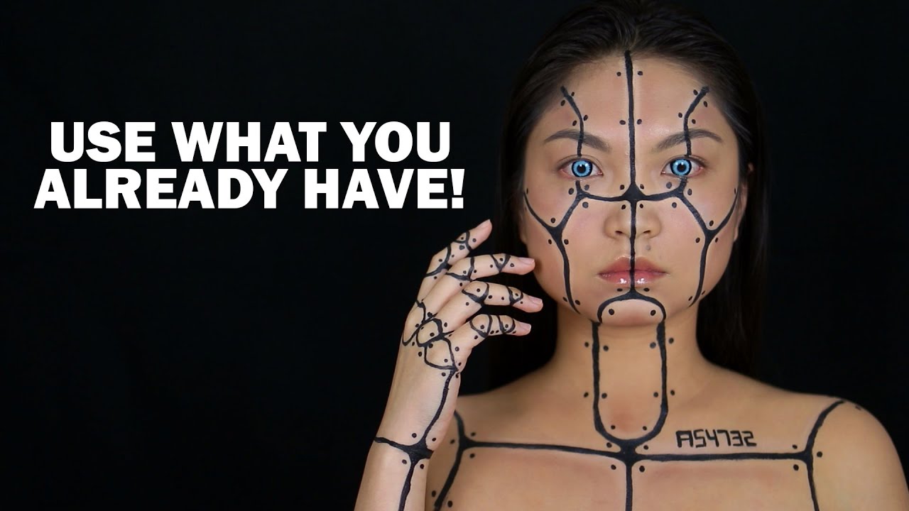 LAST MINUTE CYBORG ROBOT HALLOWEEN MAKEUP TUTORIAL - YouTube
