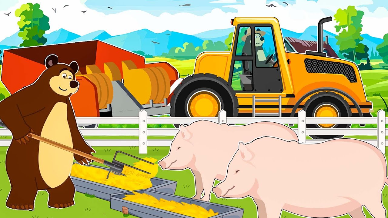 Farmer Hardwork - Tractor and Pig Transport on Trailer - Building a ...
