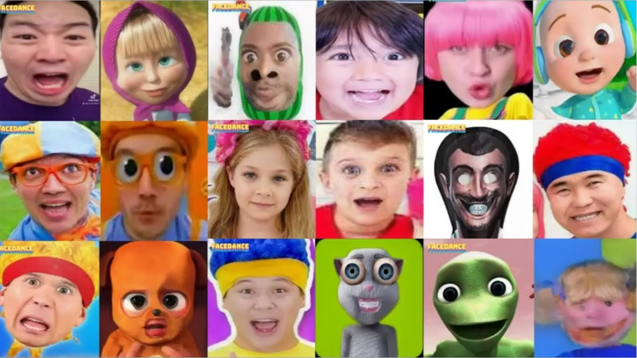 Blippi - Ryan’s World - Cocomelon - D Billions - Kulikitakati Face Dance Max Hop 20 - YouTube