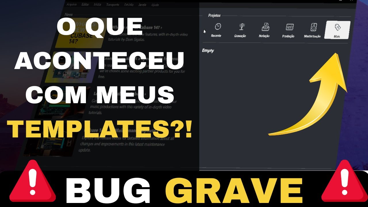 🚨 BUG GRAVE no Cubase 14: Seus Templates Sumiram? Veja a Solução AGORA ...
