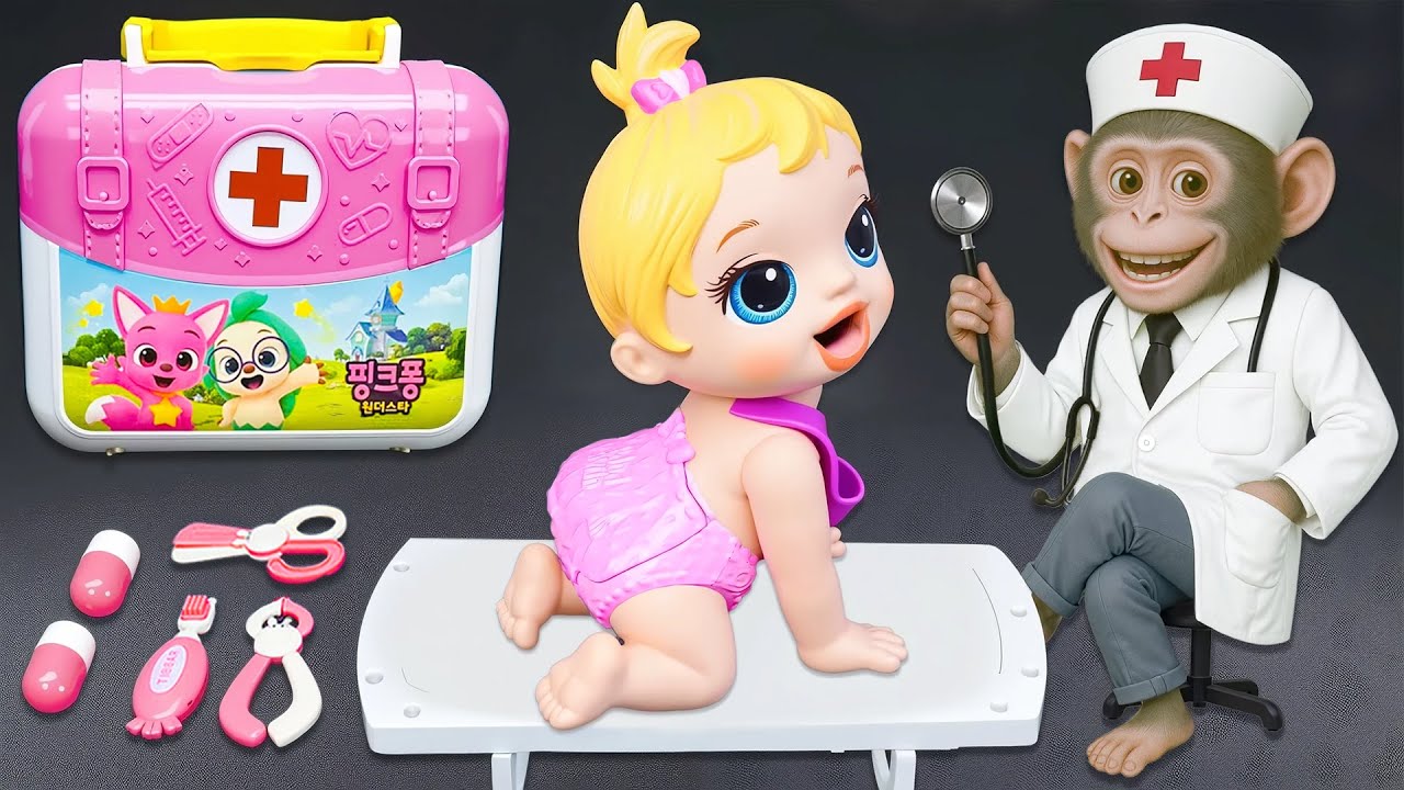 MONKEY TAMAN |13 Minutes Satisfying with Unboxing Toy Pinkfong Doctor ...