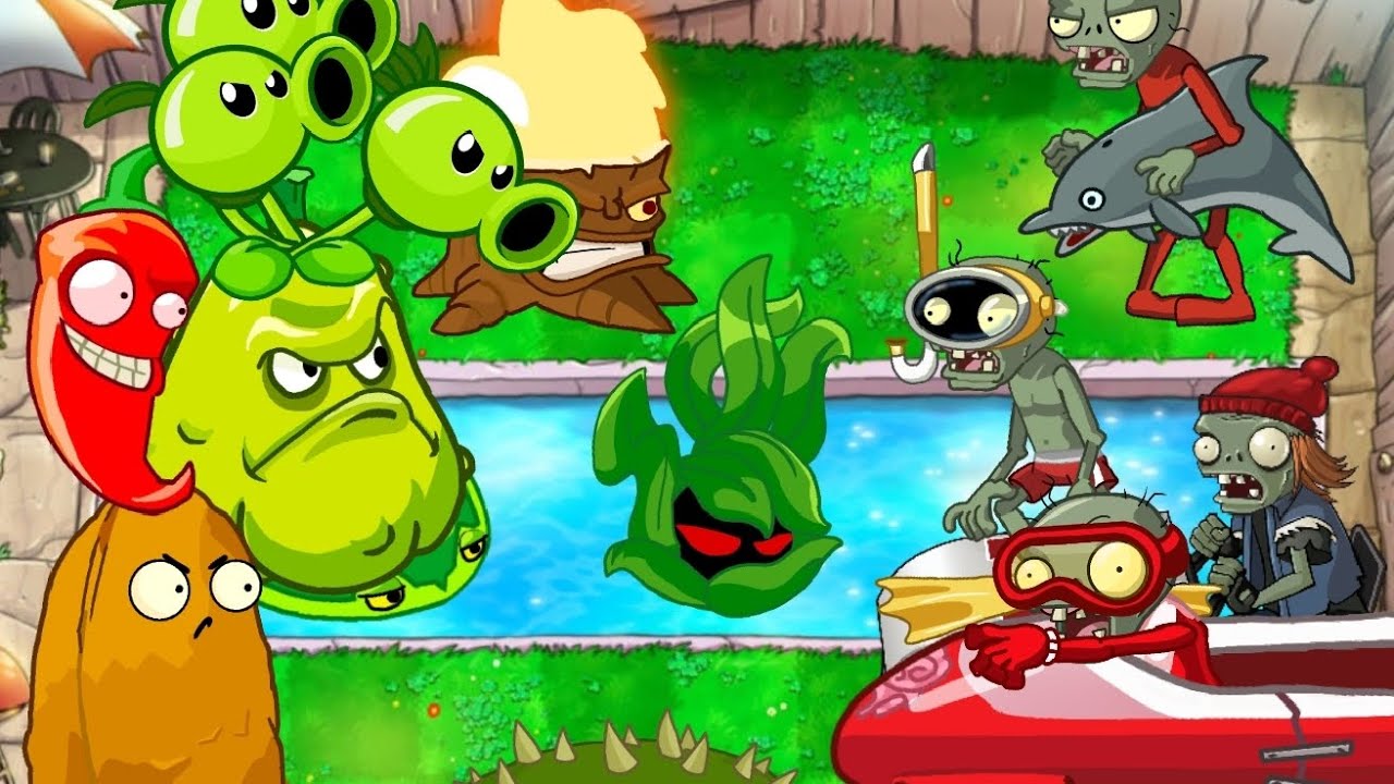 Plants vs zombies part 3: swimming pool Растения против зомби №3 ...