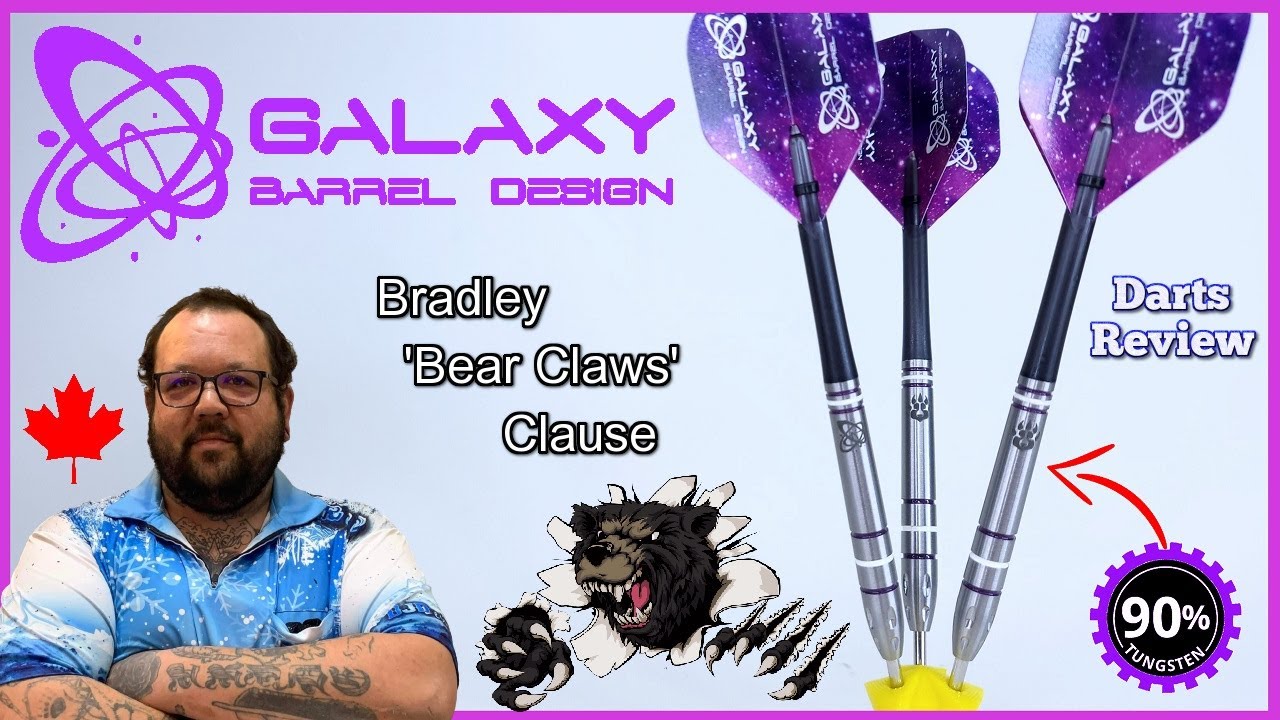 Galaxy BRAD CLAUSE 'Bear Claws' Darts Review - YouTube