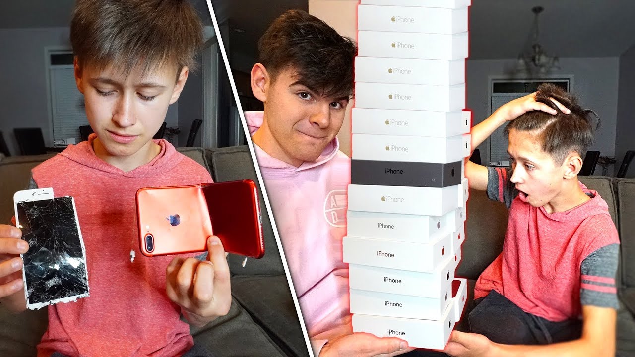 DESTROYING MY LITTLE BROTHERS IPHONE & BUYING HIM 100 NEW ONES ...