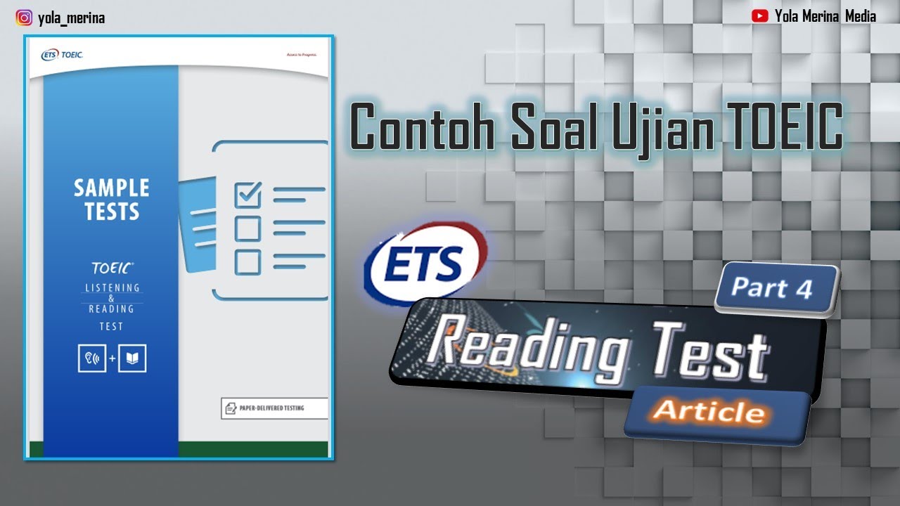 TOEIC - Contoh Tes Viera || Contoh Soal Ujian TOEIC - READING TEST ...