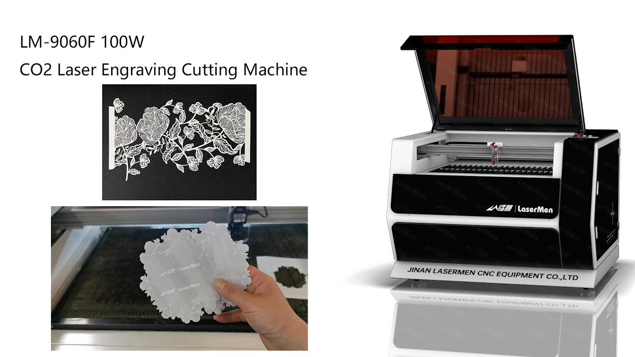 9060-F 100w co2 laser engraving cutting machine cutting A4 paper card ...