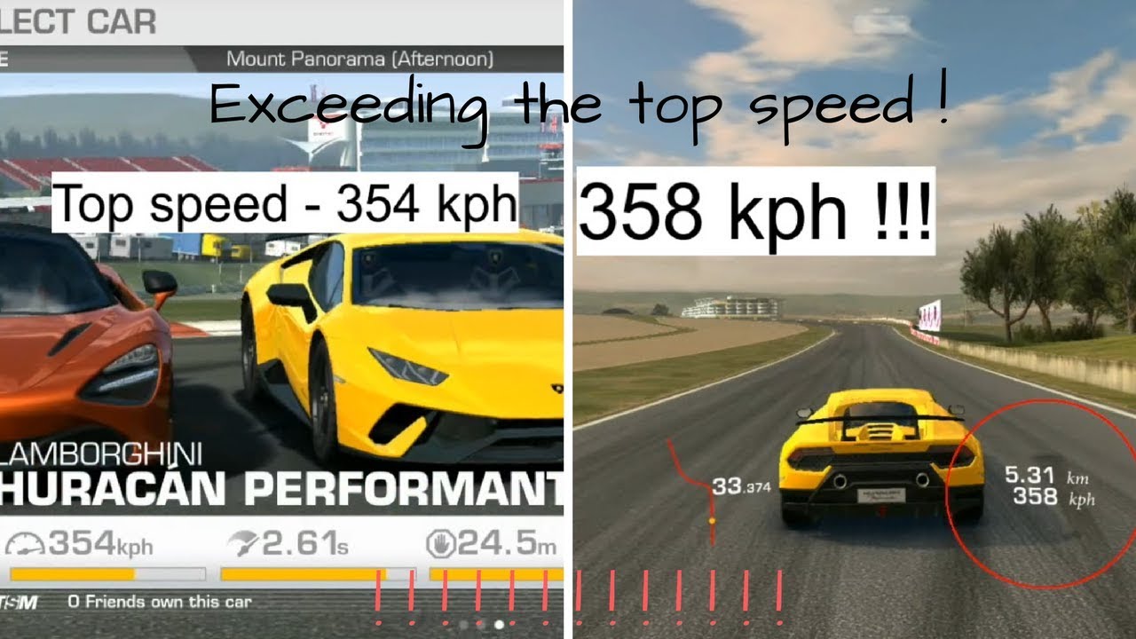 Exceeding the car's top speed - Real Racing 3 - YouTube