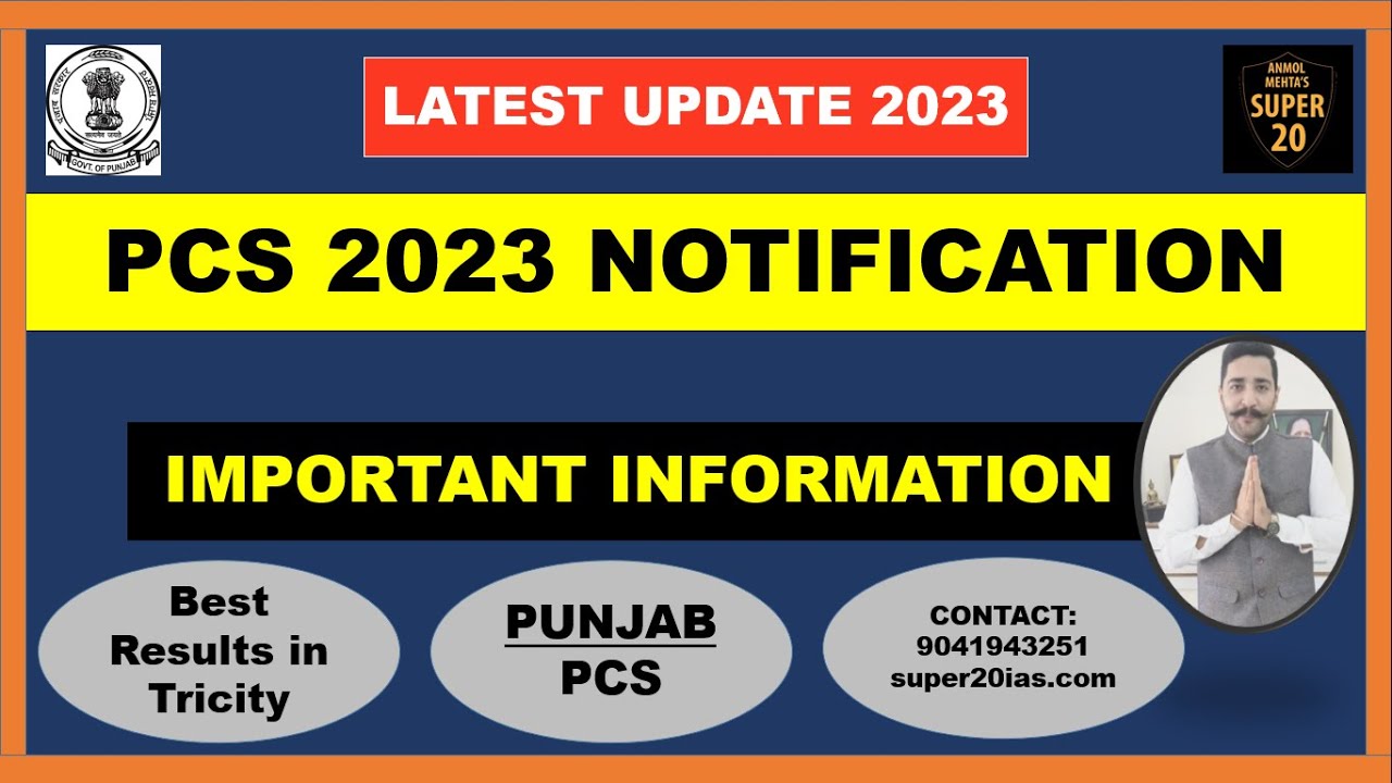 PCS 2023 Notification Latest Update #PunjabPcs #PPsc2023 # ...