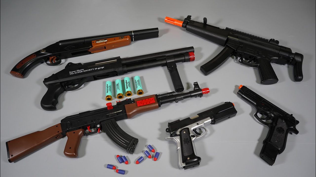 Benelli M4 Shell ejecting Toy Gun - AK47 -MP5- Double Barrel Shotgun ...