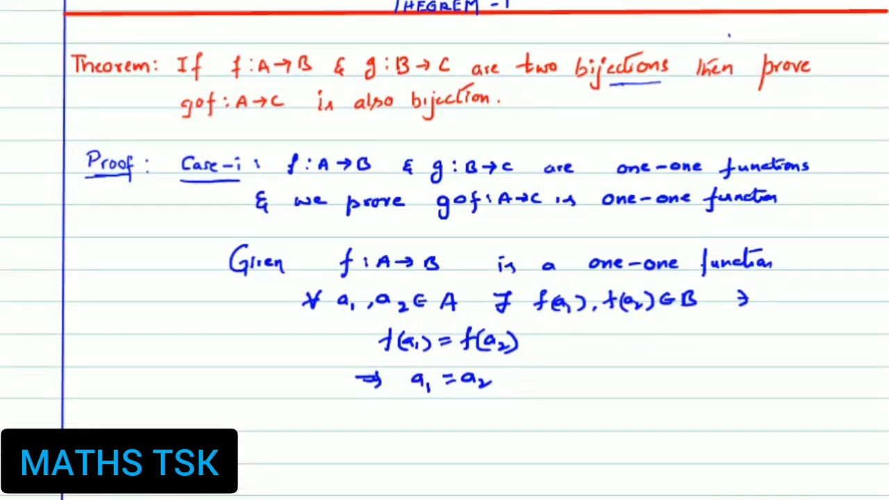 FUNCTION THEOREM-1 g o f is bijection theorem - YouTube