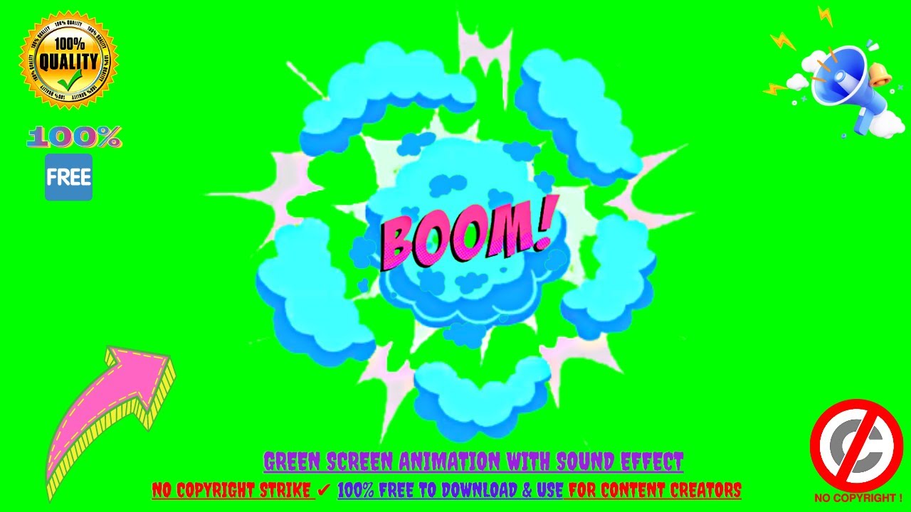 Boom Anime Explode💣💥Animation Green Screen With Sound Effect🔊No ...