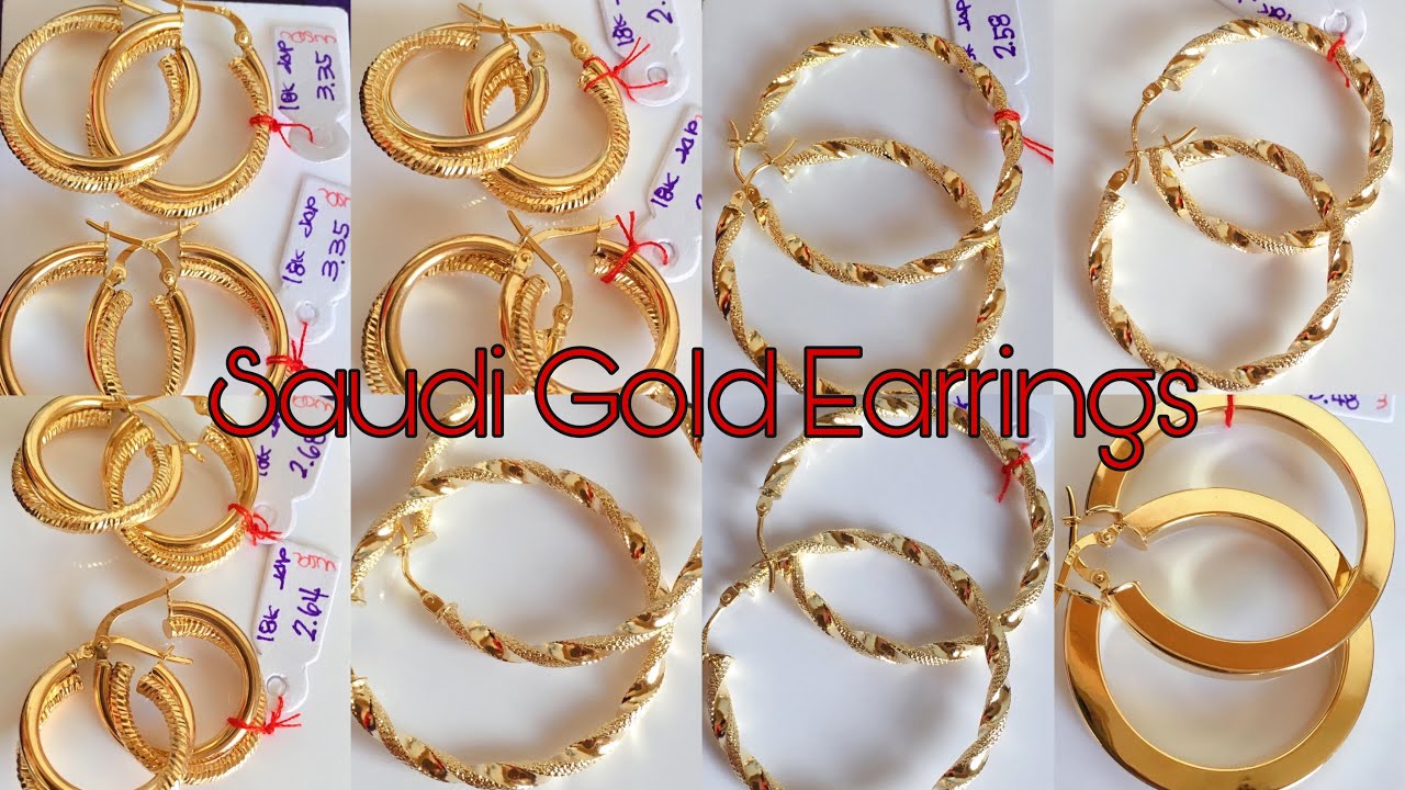 18K Saudi Gold Earrings - YouTube